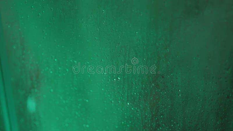 Misted Glass with Water Drops in Shower. Stock Video - Video of relax ...