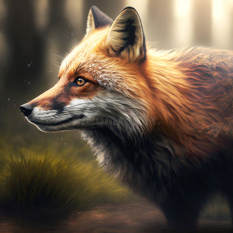 Mister Brown Fox Illustration of Wild Fox. Generative AI Stock ...