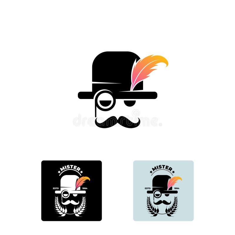 Mister Logo with Simple Design Silhouette, Face Icon Stock Vector ...