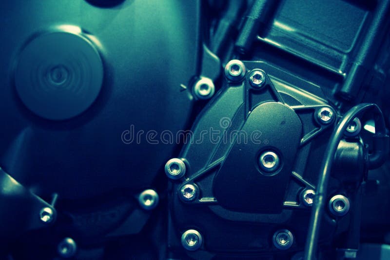 Mistique Light Over a Motorcycle Engine Stock Image - Image of motor ...