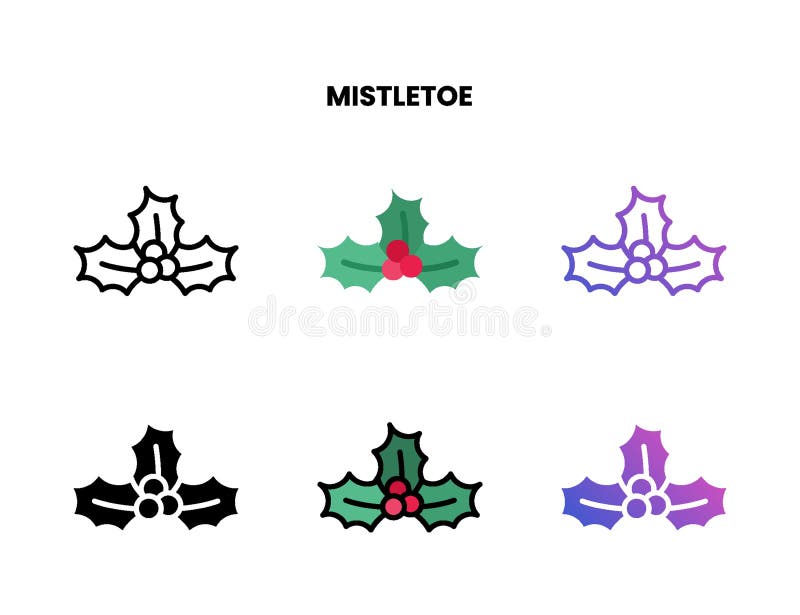 Mistletoe Icon with Different Style. Stock Vector - Illustration of ...