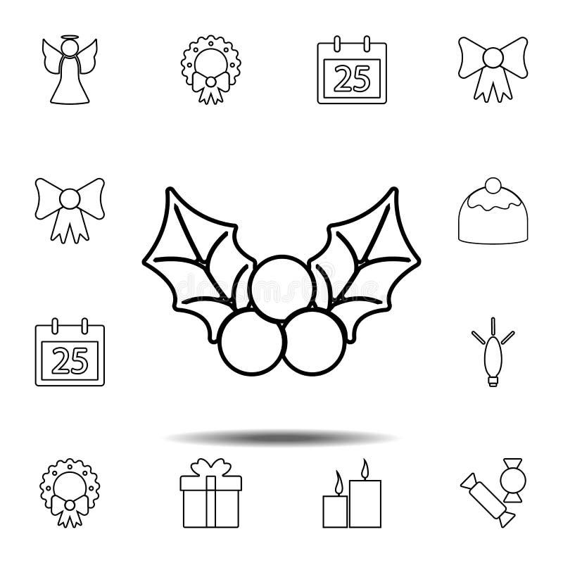 Mistletoe Icon. Simple Thin Line, Outline Vector Element of Christmas ...