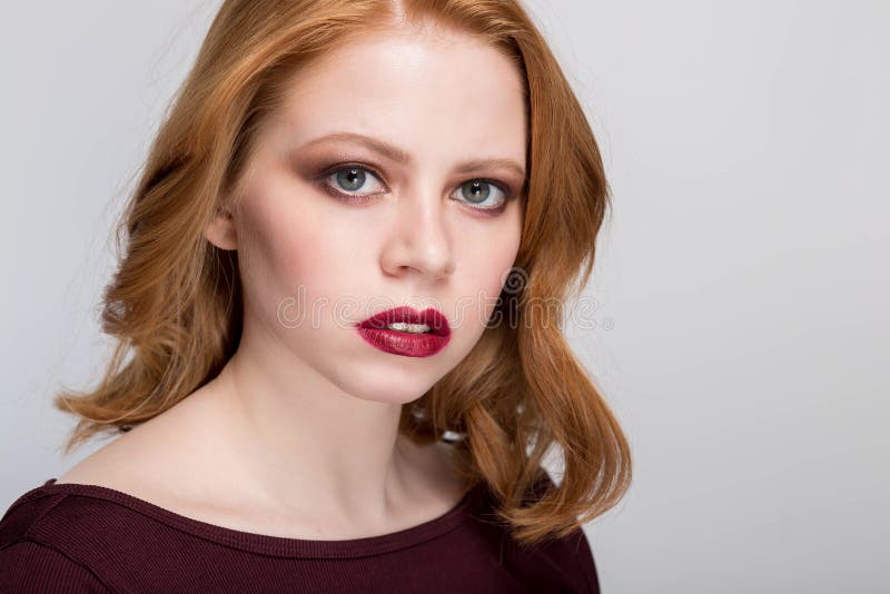 Mistrust and Puzzled Redhead Woman, Looking at Camera, Stock Photo ...