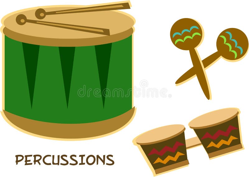 Grande Conjunto De Instrumentos De Percussão Com Nomes De Cada Estilo ...
