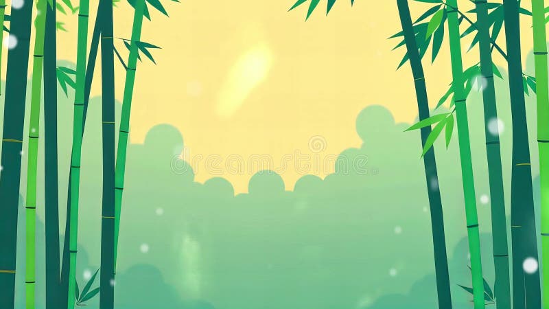 Misty Bamboo Grove: Light & Airy Forest Animation Loop Stock Video ...