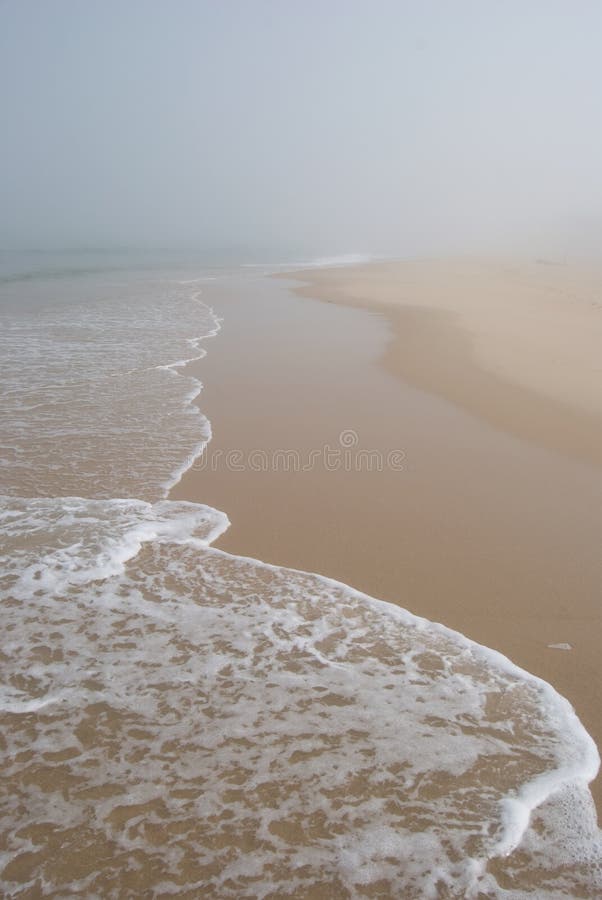 Misty beach stock image. Image of remote, softness, portugal - 15551199