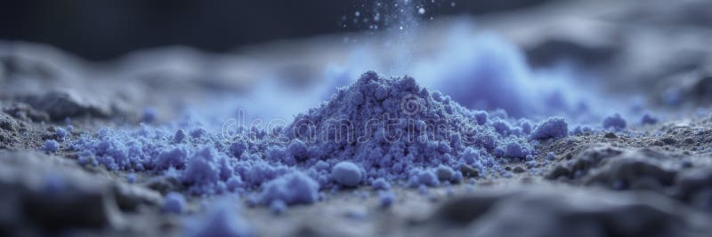 Misty Blue Dust Particles on a Gray Rock Surface, Misty Blue Dust ...