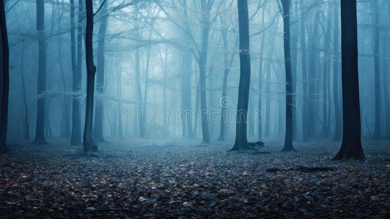 Misty blue fall background stock illustration. Illustration of light ...