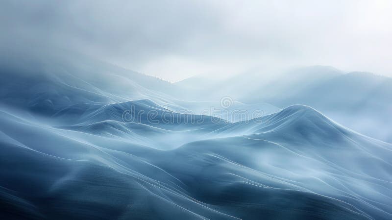 Misty Blue Mountain Ranges in Soft Light. Generative AI Stock ...