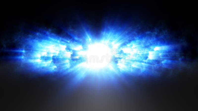 Misty Blue Shine 3D Light Rays Effect with Gray Floor and Black Stock ...