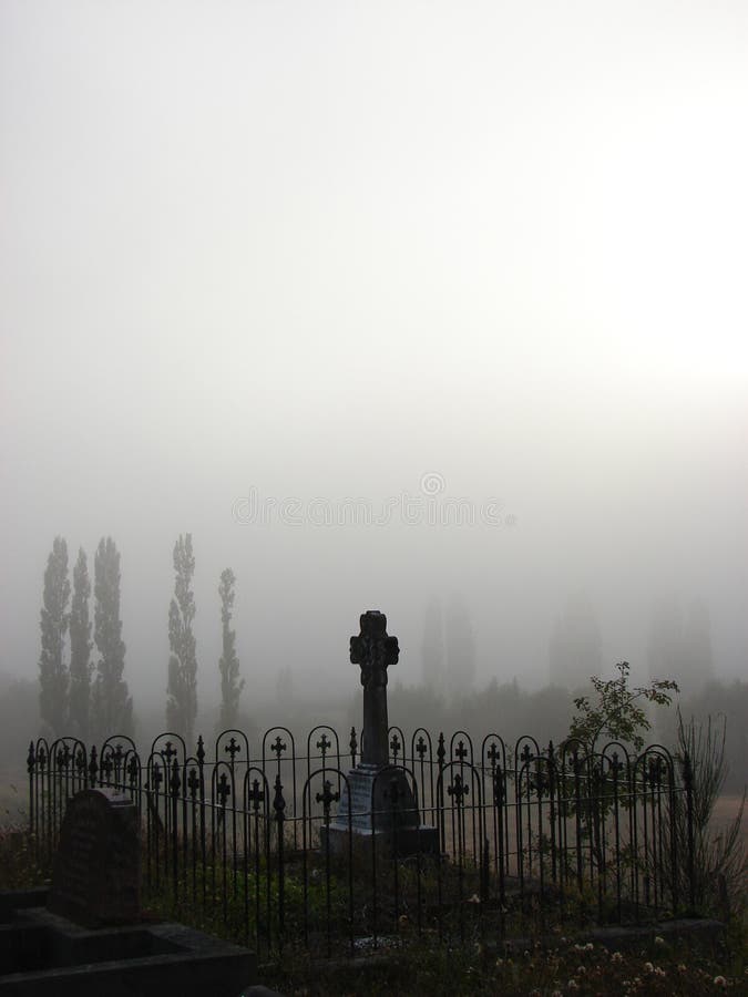 Misty Cemetery stock photo. Image of ghost, cross, cemetery - 2236228