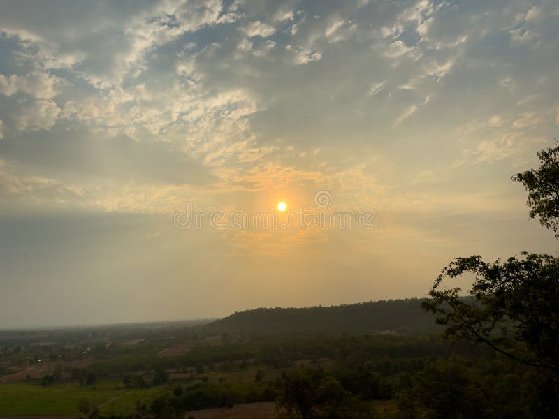 The misty clouds at dusk. stock image. Image of clouds - 238980321