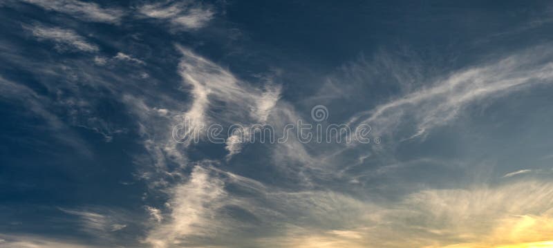 Misty Clouds from High Altitude Wind, Panorama Format Stock Photo ...