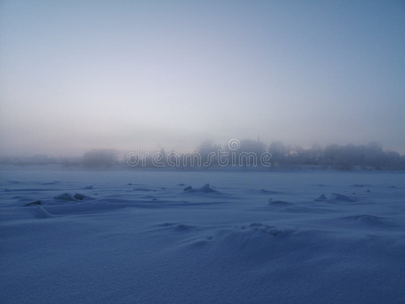 Misty cold view from lake stock image. Image of winter - 157657819