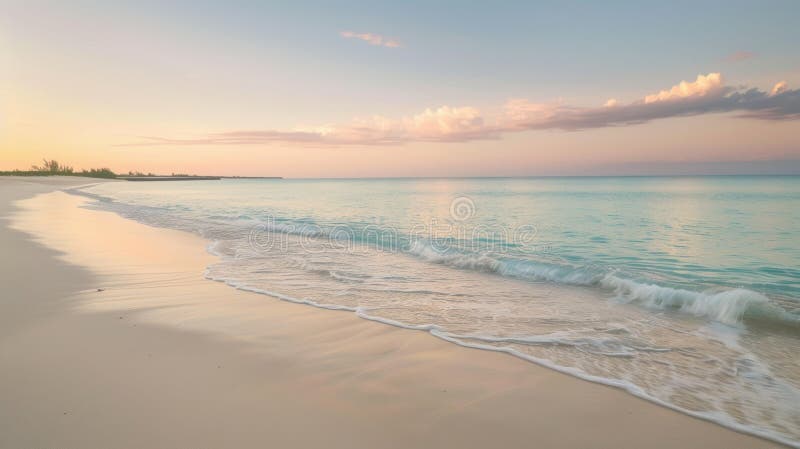 A Misty Dawn Envelops a Secluded Beach, Where the Rhythmic Dance of ...