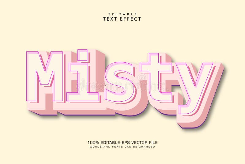 Misty Editable Text Effect 3 Dimension Emboss Cartoon Style Stock ...