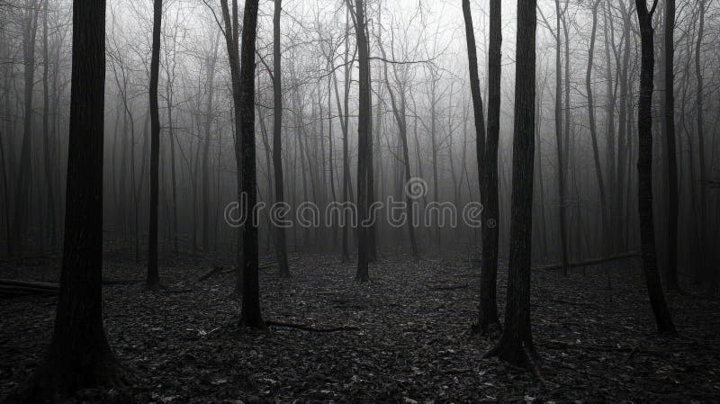 Misty Forest Bare Trees Moody Lighting Stock Photos - Free & Royalty ...