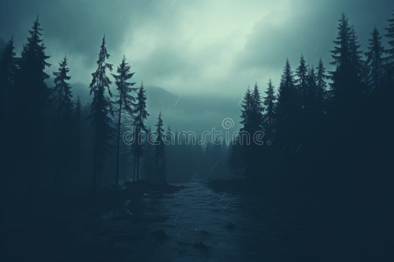 Misty Forest with a Mystical and Mysterious Atmosphere Stock ...