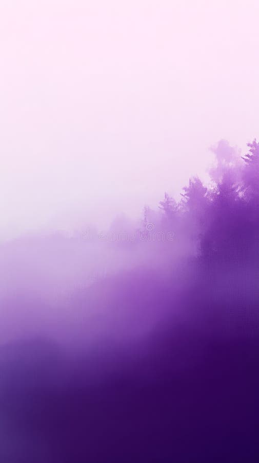 Foggy Misty Forest Landscape Pink Purple Colors Stock Photos - Free ...