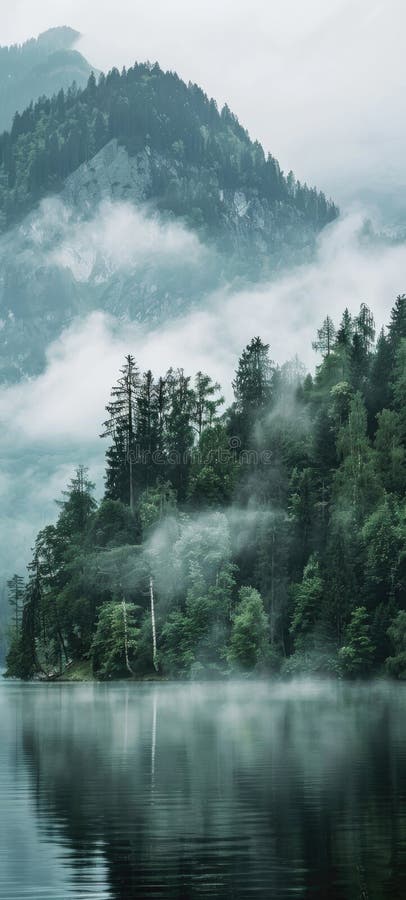 Misty Forest Reflection in Serene Mountain Lake Stock Image - Image of ... Misty Forest Reflection in Serene Mountain Lake Stock Image - Image of ...