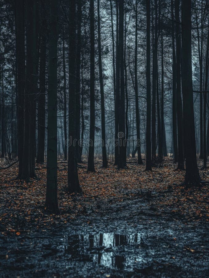 Misty Forest stock image. Image of treetops, silence - 384589695