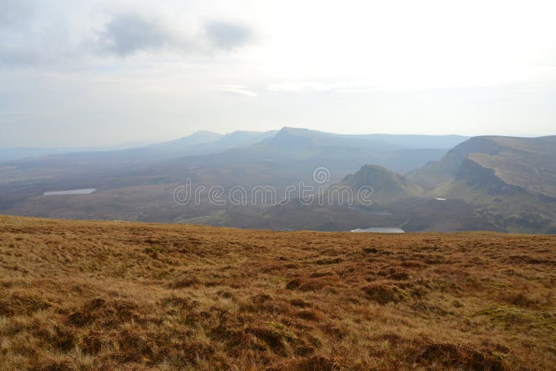 Misty hills of Scotland stock image. Image of lake, quiraing - 30795495