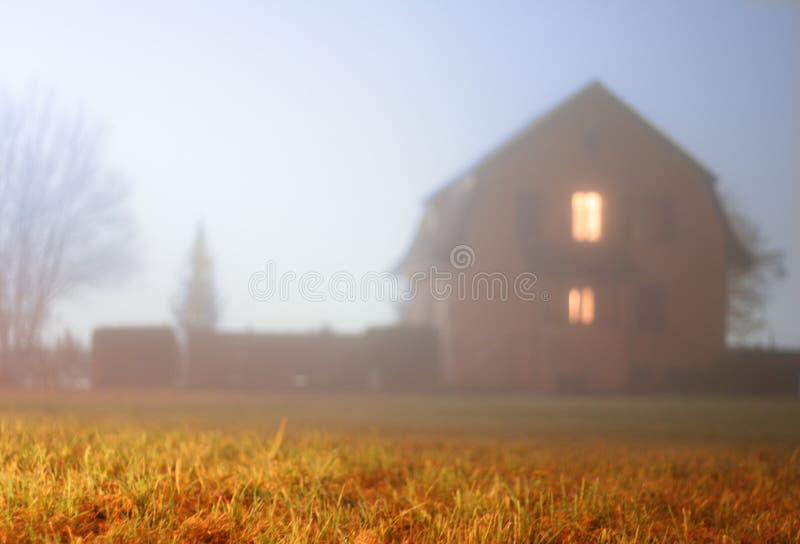 Misty House Silhouette stock photo. Image of historic - 3028450