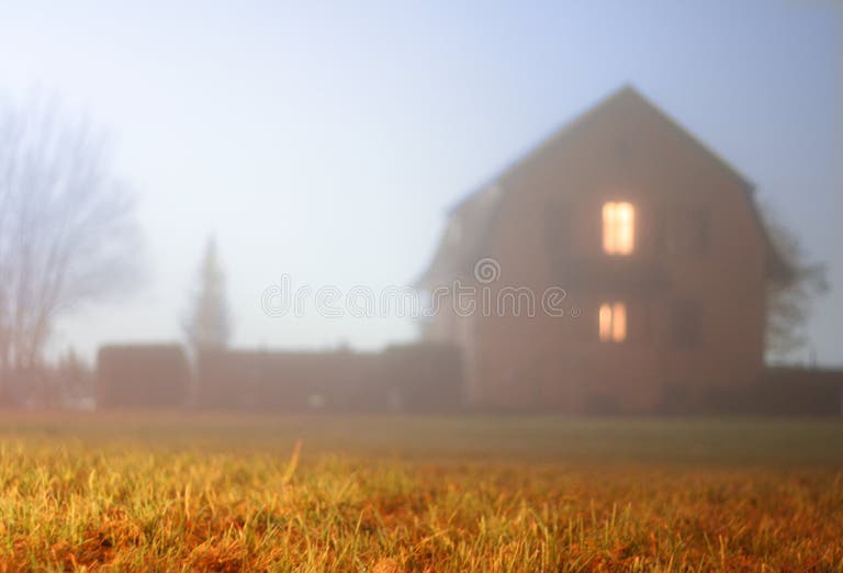 Misty House Silhouette stock photo. Image of historic - 3028450