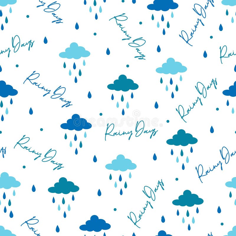 Misty Moods Rainy Days and Clouds Symphony Pattern Stock Illustration ...