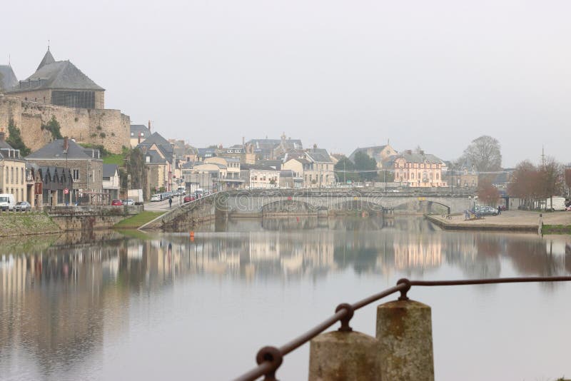 A View Along the River at Mayenne Stock Image - Image of mayenne ...