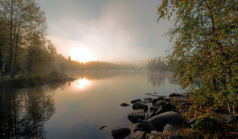Misty morning stock image. Image of nature, autumn, mist - 65280603