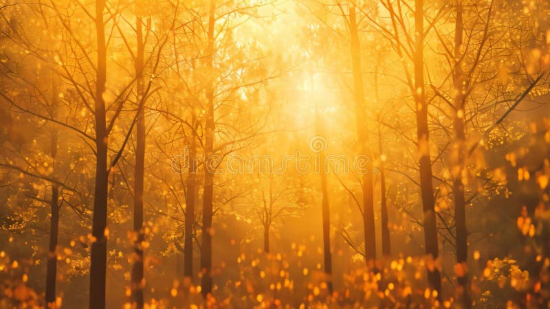 A Misty Morning in a Forest Bathed in Golden Light, a Misty Morning in ...