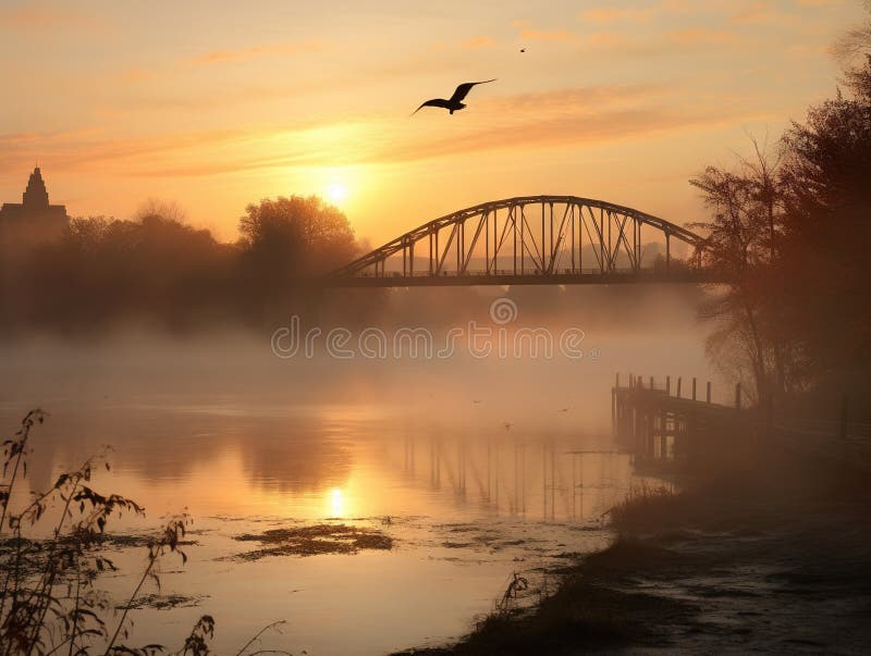 Misty Morning stock illustration. Illustration of fantasy - 293690996