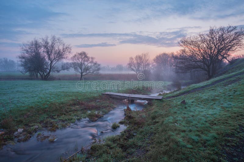 Misty morning on the river stock photo. Image of pond - 37904856