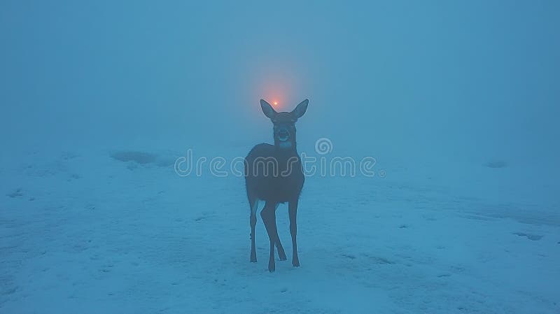 Misty Mountain Deer stock photo. Image of scene, outdoor - 370696696