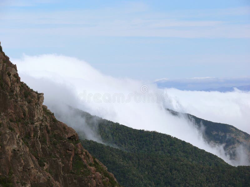 Misty Mountains Landscape View with Blue Sky Stock Image - Image of ...