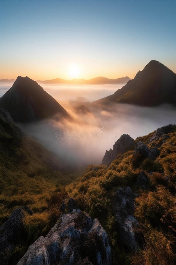 Misty Mountainscape Stock Illustrations – 381 Misty Mountainscape Stock Illustrations, Vectors ...