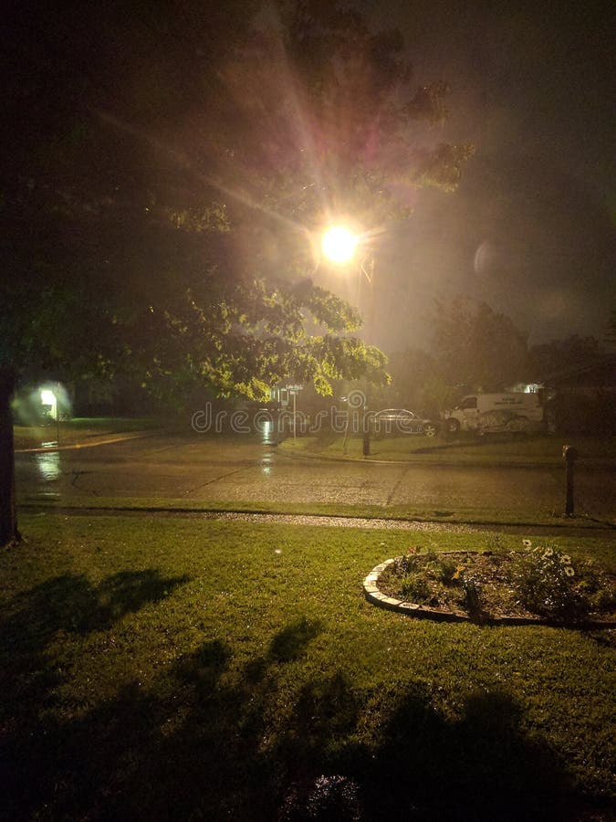 Misty Night and Street Light Stock Photo - Image of misty, mist: 91420154