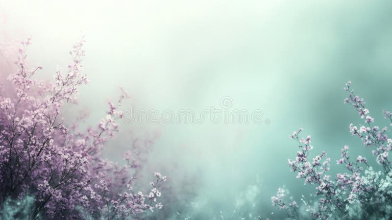 Misty Pastel Flowers in Spring Soft Light Stock Illustration ...