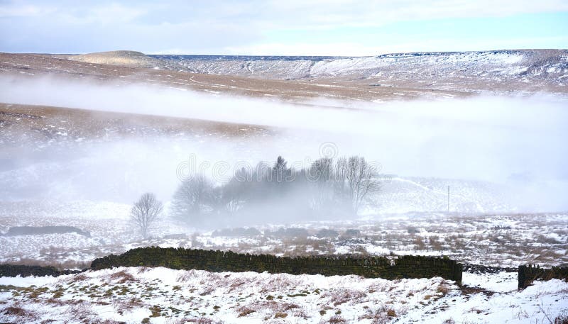 Misty Pennine Moors in Winter Stock Photo - Image of landscape ...