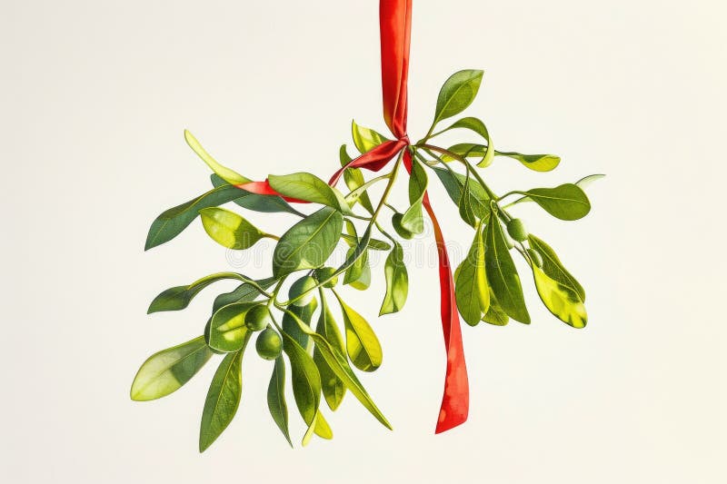 A Misty Plant with a Red Ribbon, Suitable for Nature Themes Stock Image ...