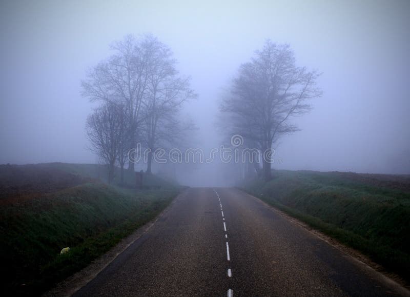The misty road (2) stock image. Image of home, deserted - 1987355