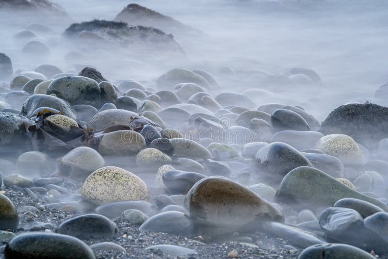 Misty Rocks stock image. Image of scenery, night, pacific - 130717717
