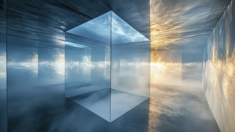 Misty Room of Illusions Ethereal Space Visual Art Surreal Environment ...