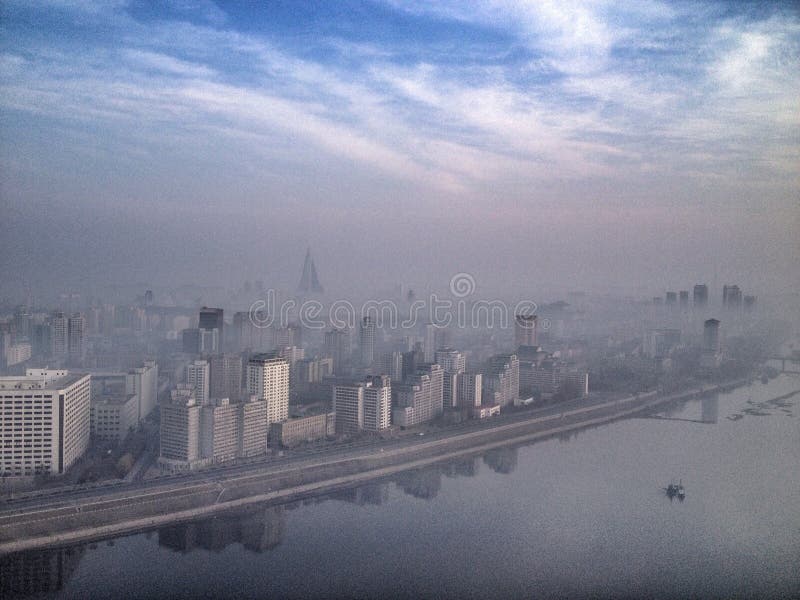 Misty Scene Over Pyongyang in the Early Morning Stock Photo - Image of ...