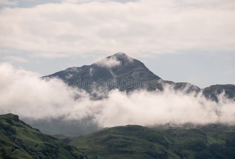 A misty Scottish mountain. stock photo. Image of britain - 103734810