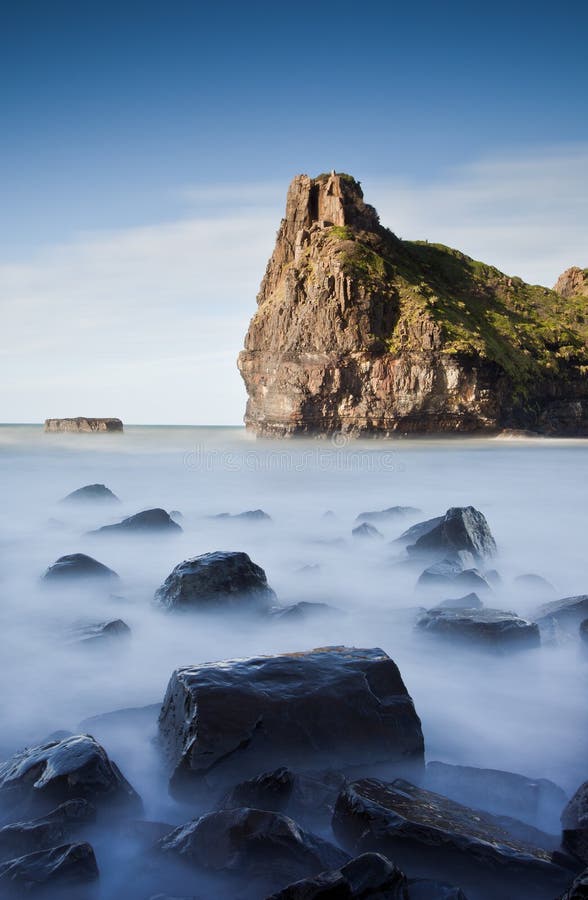 Misty sea and rocks stock photo. Image of evening, beauty - 20514404