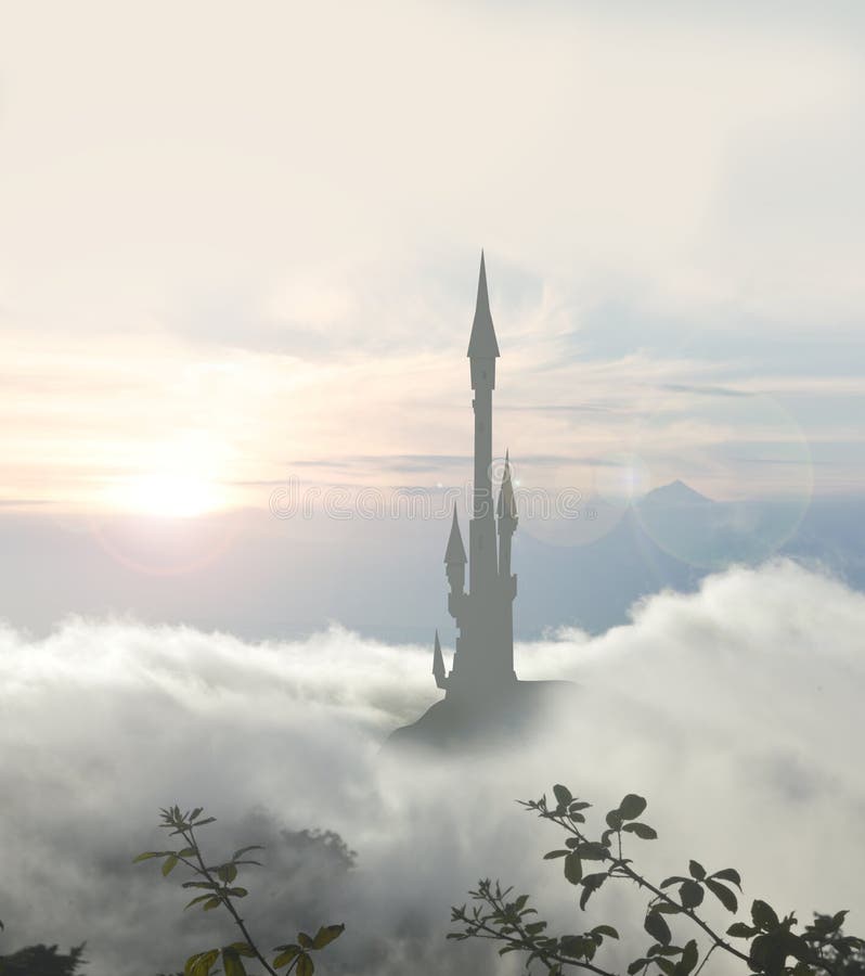 Fairytale tower from cave stock illustration. Illustration of mystic - 84813147