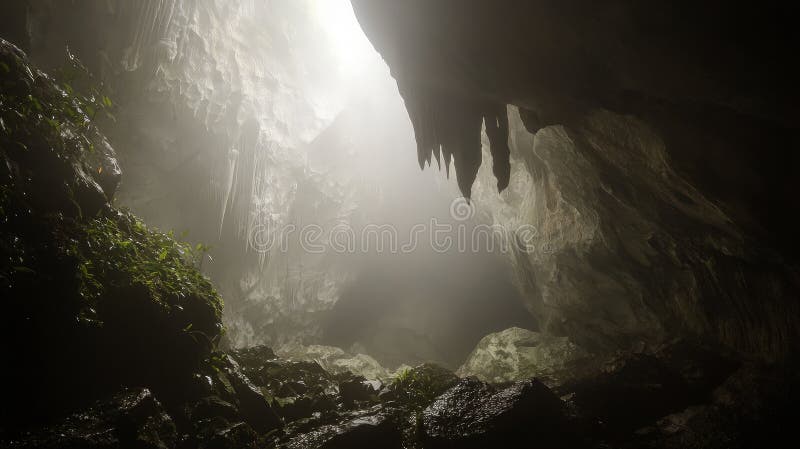 Misty Mountain View Cave Opening Stock Photos - Free & Royalty-Free ...