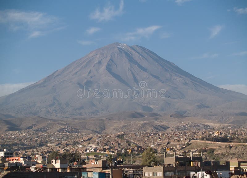 Misty Volcano at Arequipa, Peru Stock Image - Image of peruvian ...